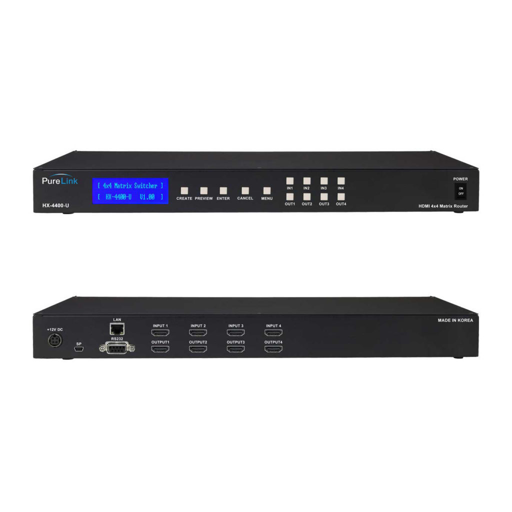 [Limited Quantities] 4x4 Ultra HD/4K HDMI Matrix Switcher - PureLink AV