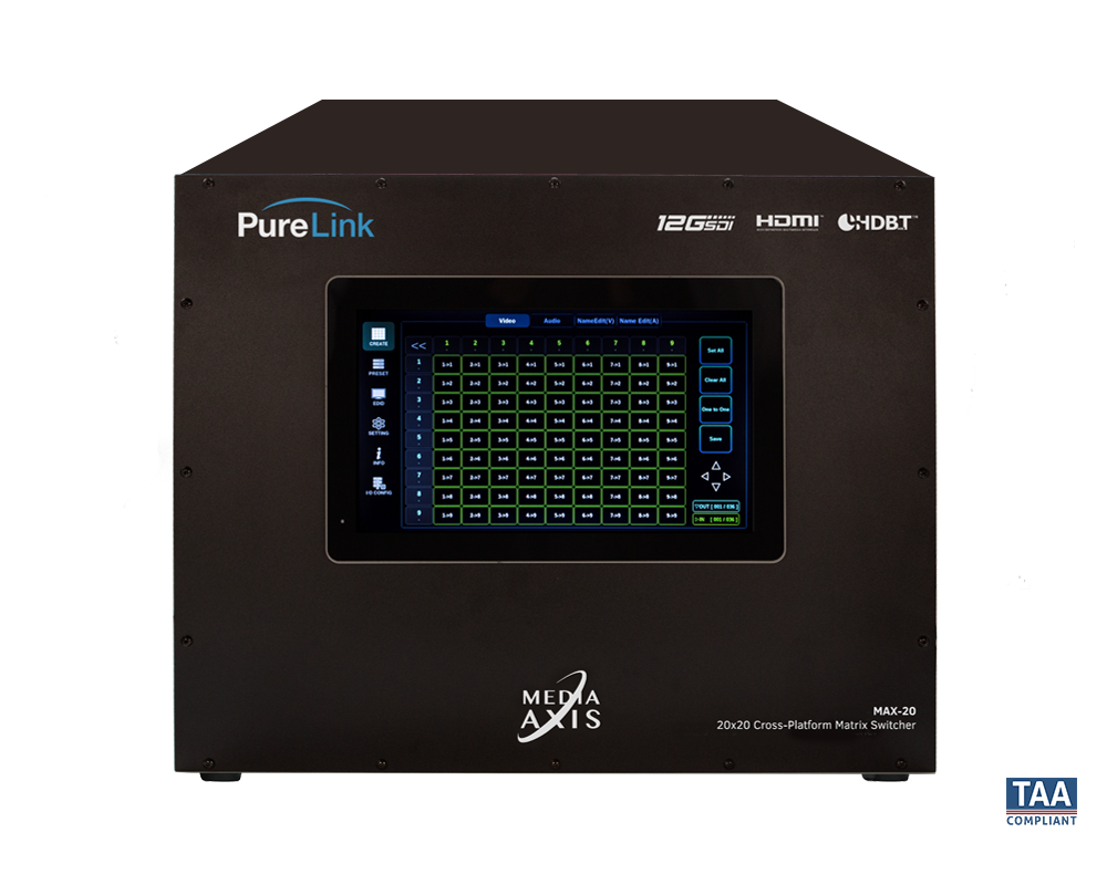 20x20 Media Axis™ Matrix Switcher Frame - PureLink AV