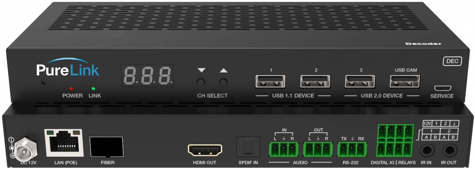 4K60 HDMI & USB/KM CAT and Fiber - AV over IP Decoder