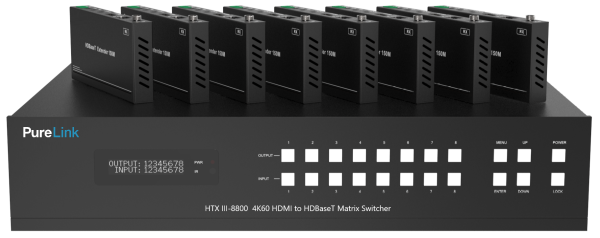 8x8 4K60 HDMI to HDBaseT/HDMI Matrix Switcher with Audio De-Embed and ...