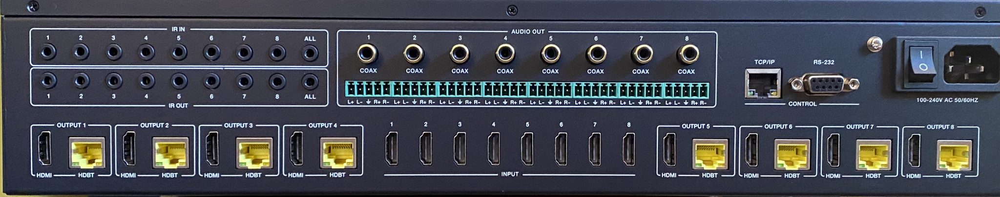 8x8 4K60 HDMI to HDBaseT/HDMI Matrix Switcher with Audio De-Embed and ...