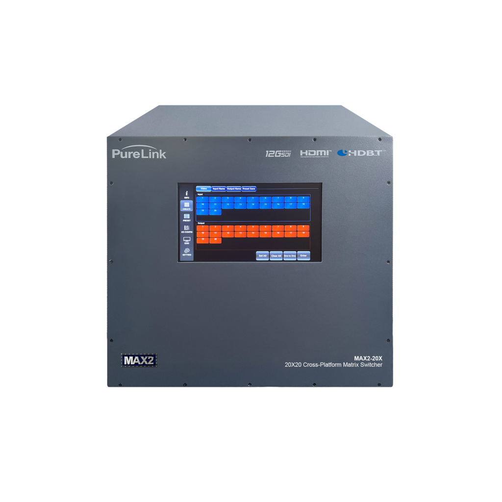 20x20 Media Axis 2™ 4k60 Cross Platform Matrix Switcher Frame Purelink Av