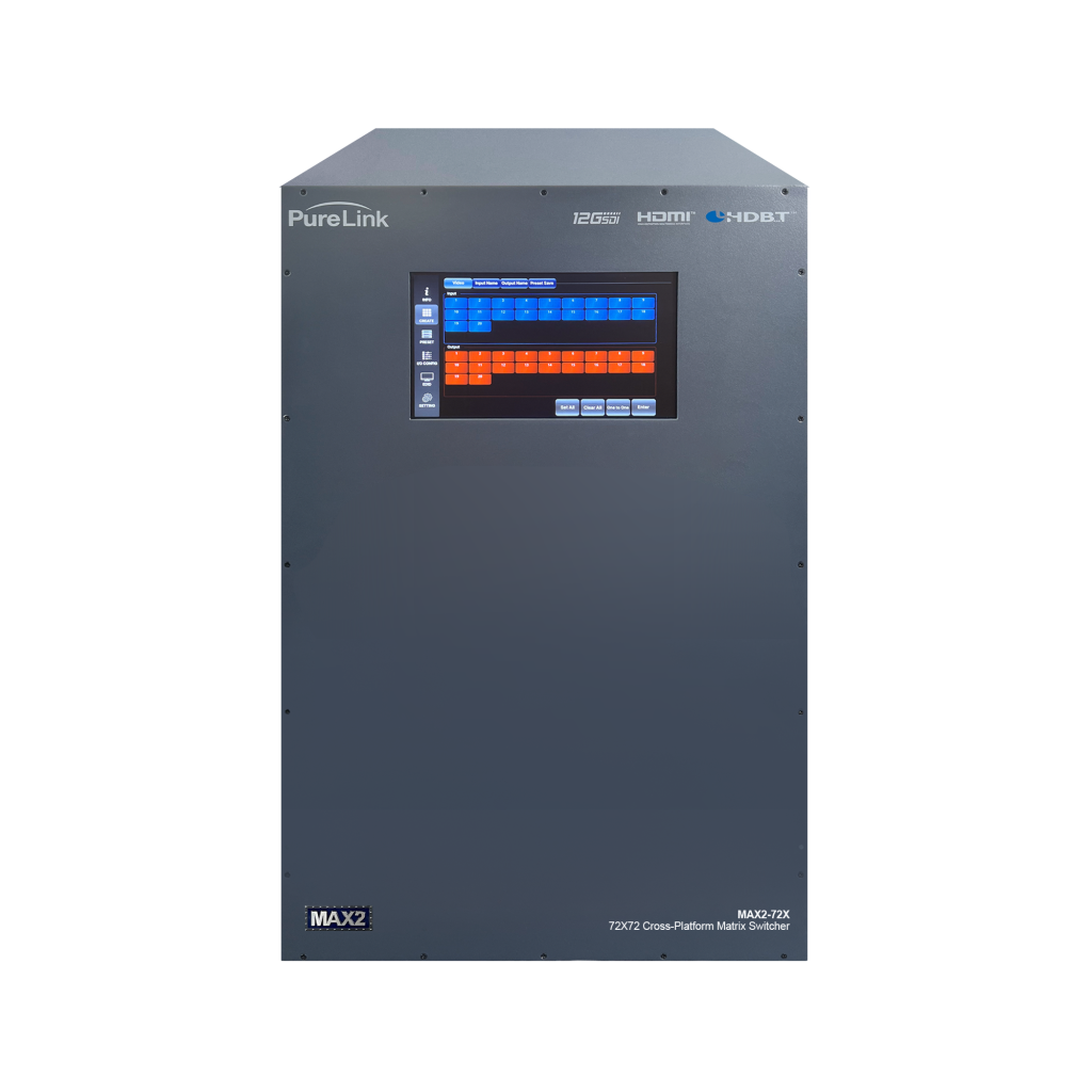 72x72 Media Axis 2™ 4K60 Cross Platform Matrix Switcher Frame - PureLink AV