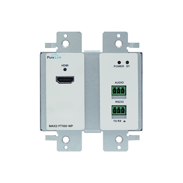 4K60 HDMI™ to Fiber 2 Gang In-wall Transmitter for Media Axis™ 2 ...