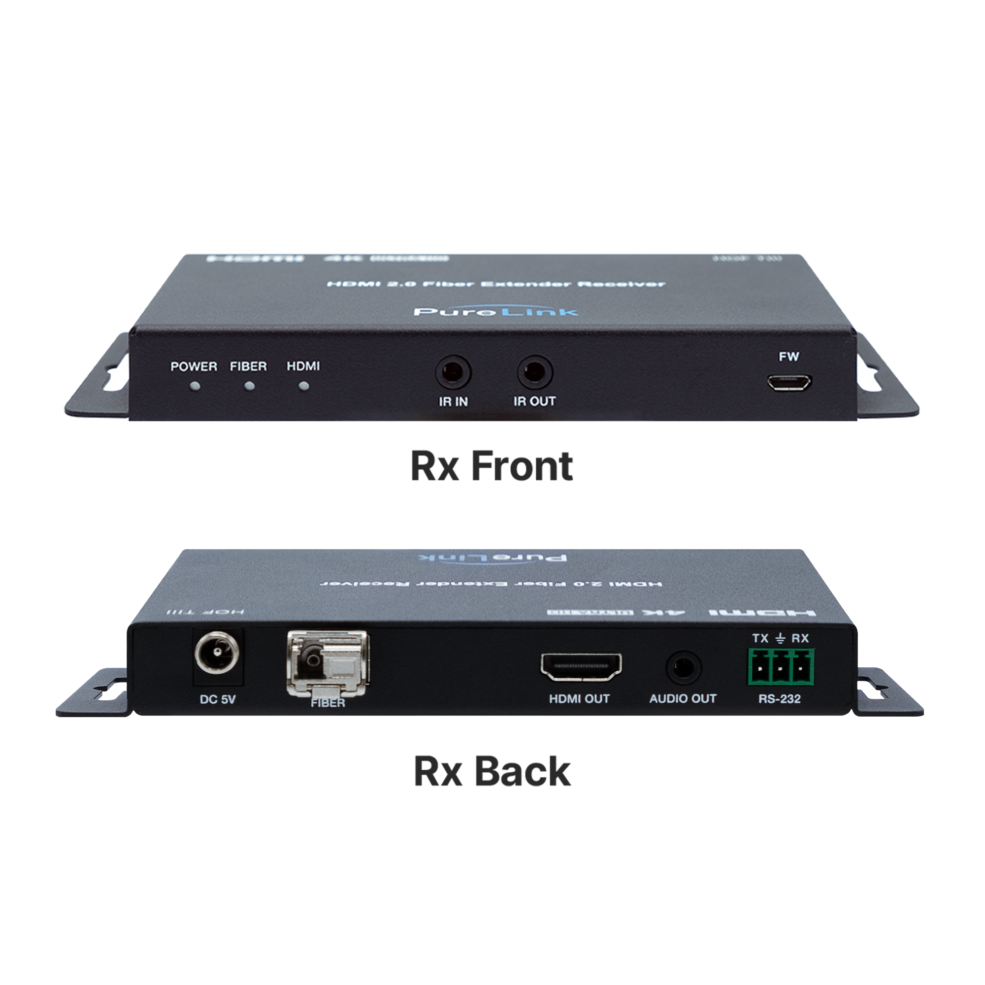 4K60 Fiber Extender w/Loop Out and Audio Embedding/De-embedding TAA ...