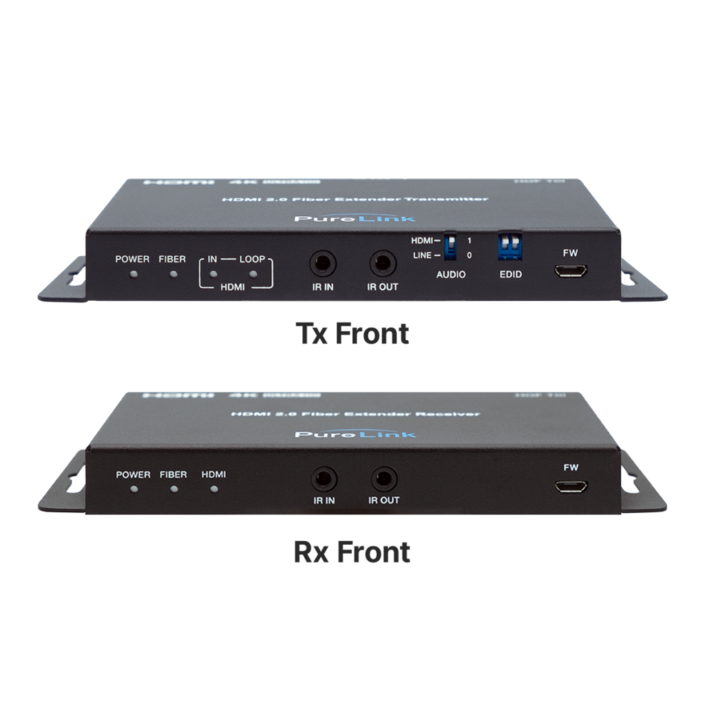 4K60 Fiber Extender w/Loop Out and Audio Embedding/De-embedding TAA - PureLink AV