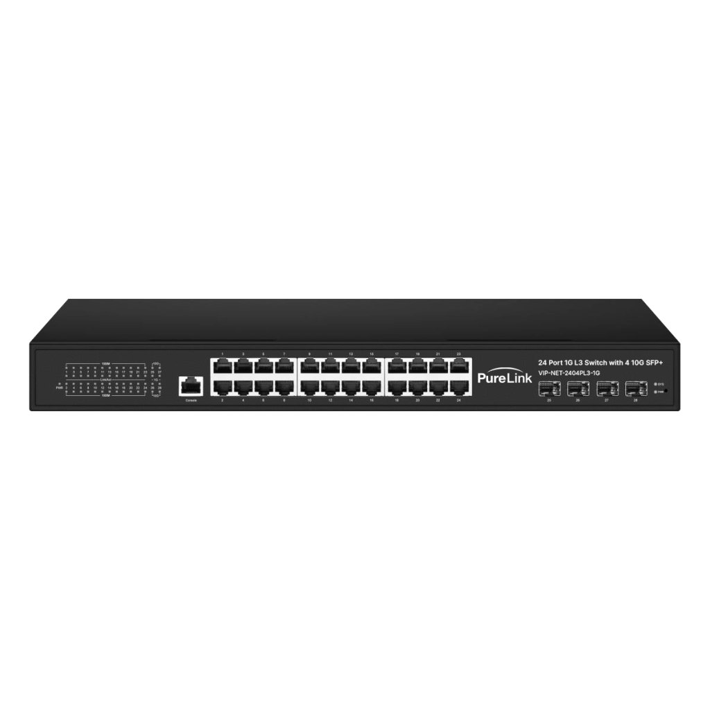 24-Port 1G L3 Switch with (4) 10G SFP+ - PureLink AV